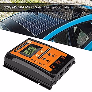 mppt-Charge Controller, Acouto 30A / 50A / 70A MPPT Charge Controller Solar Charge Regulator 12V/24V Solar Panel Charge Battery Regulator Dual USB LCD Display (70A)