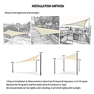 LVAND Upgrade Shade Sails Rectangle 8'x 12'UV Block Awning Canopy for Patios Outdoor Backyard Garden Playground