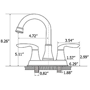 Comllen Oil Rubbed Bronze Bathroom Faucet Centerset 4 Inch Two Handle Bathroom Sink Faucet with Swivel Spout Bronze Faucet for Bathroom Sink Without Pop up Drain Water Supply Lines