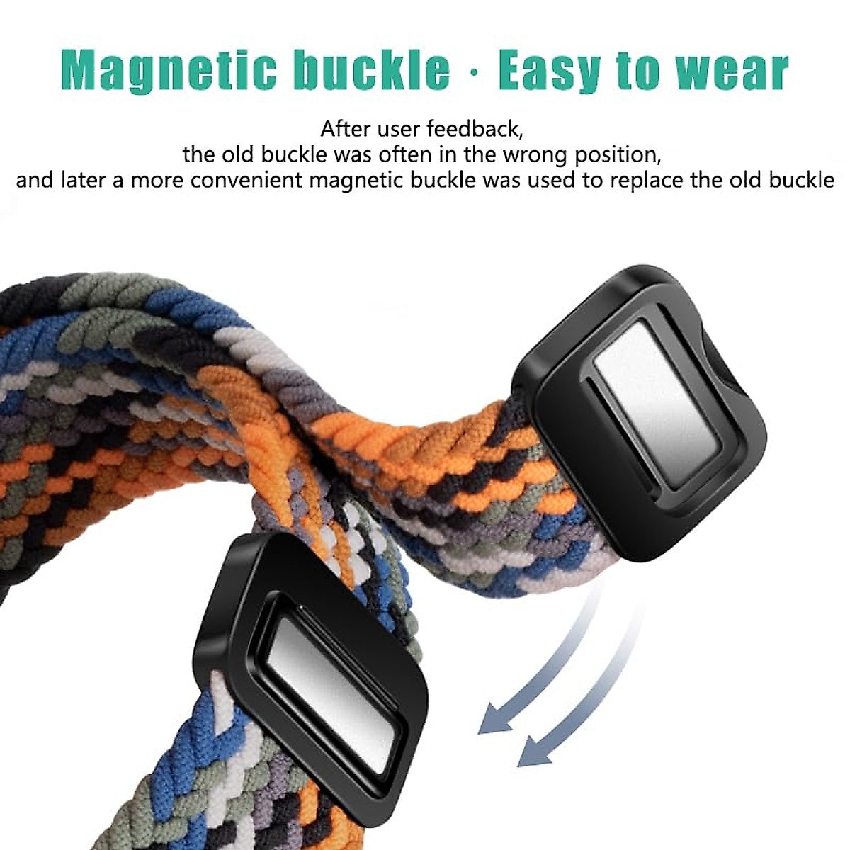 Nylon Magnetic Bands Compatible with Samsung Galaxy Watch 6/5/4/3 Pro/Classic/Sport/Gear S3/S2 Frontier/Active, 20mm & 22mm Watch Strap for Samsung Watch 47mm 46mm 45mm 44mm 43mm 42mm 41mm 40mm