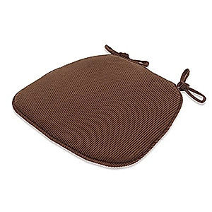 LIUXDIV Indoor Chair Cushions, Chair Pad with Ties, Dining Chair Pads, Non Slip Memory Foam Pad, Chair Cushions for Dining Chairs, Seat Cushions for Kitchen Chairs (Brown)