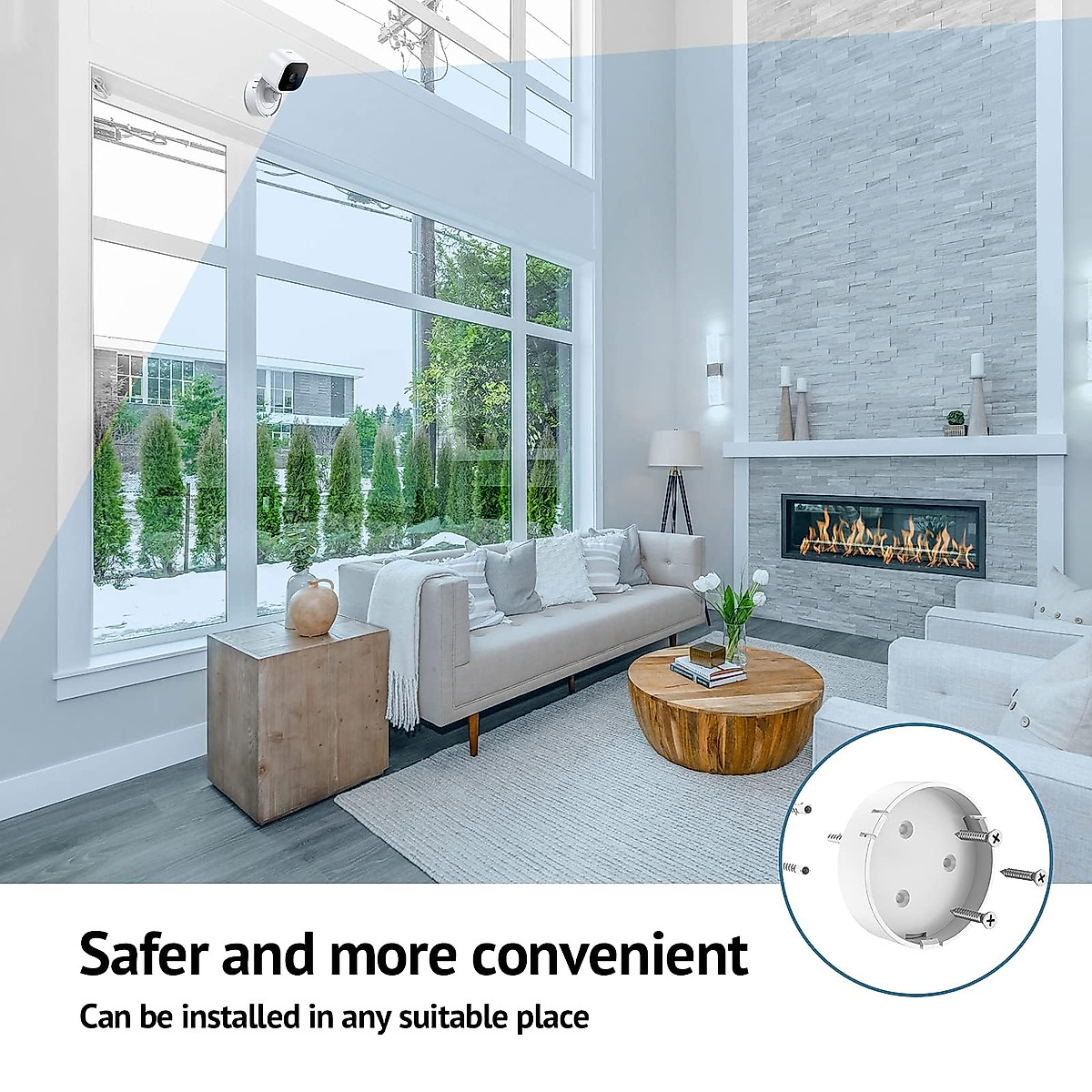 Ayotu 2 Pack Wall Mount for Blink Mini Camera, Easy Installation with Strong 3M Tape Adhesive Holder, Another Installation Methods-Screw Bracket Stand for Blink Mini (Not Including Camera), White