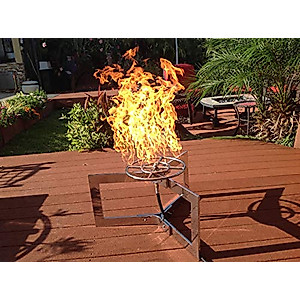 EasyFirePits Stainless Steel Lifetime Warranted Gas Fireplace Log Lighter Replacement Burner Round Center-FED Ring Log Lighter
