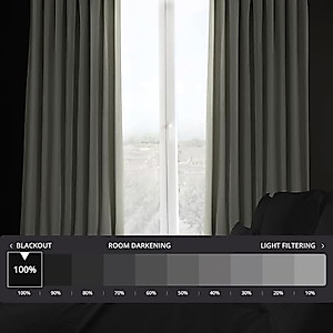 HPD Half Price Drapes Signature Velvet Thermal Blackout Curtains for Living Room 96 Inch Long (1 Panel) Rod Pocket Insulated Blackout Curtains for Bedroom Window Curtains, 100W x 96L, Off White