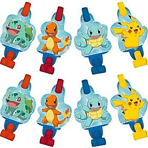 Pokemon Multicolor Party Blowouts - 5", 8 Pieces - Perfect Birthday Party Favors
