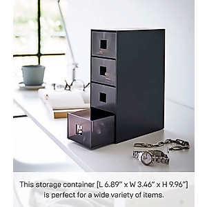 Yamazaki Home Tower 4-Tier Plastic Storage Drawer Organizers For Glasses, Accessories, Or Watch, Closet Drawers - Abs Plastic