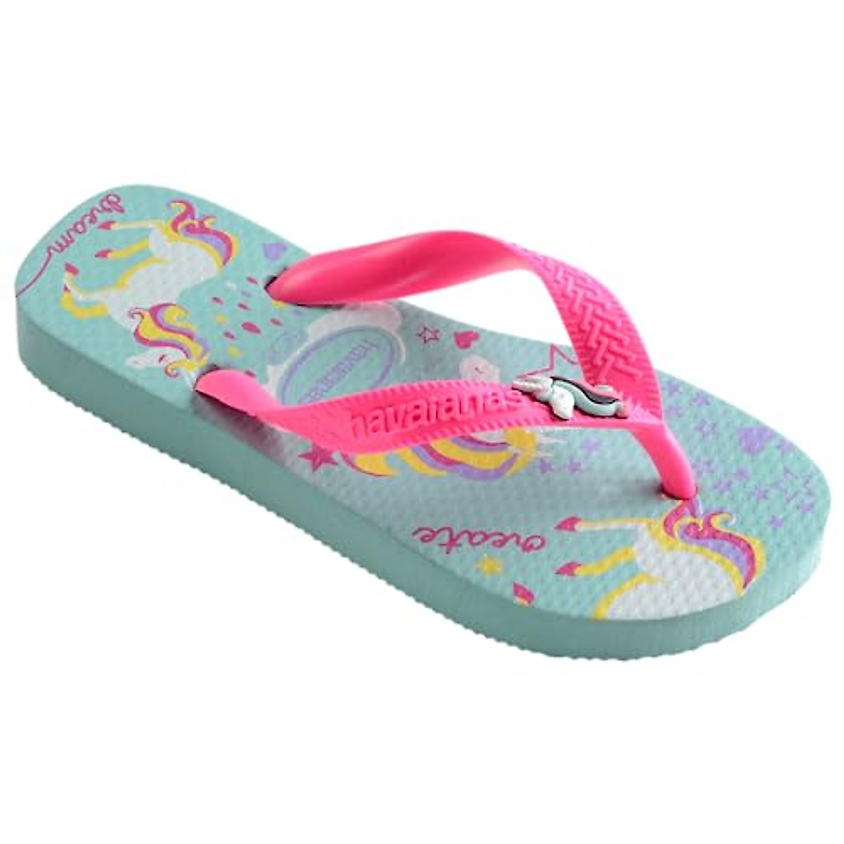 Havaianas Kid's Fantasy Flip Flop Sandal, Ice Blue/Shocking Pink, 13-1 M US Little Kid