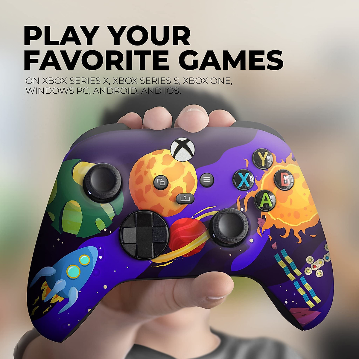 DreamController Abstract Custom X-box Controller Wireless compatible with X-box One/X-box Series X/S Proudly Customized in USA with Permanent HYDRO-DIP Printing (NOT JUST A SKIN)