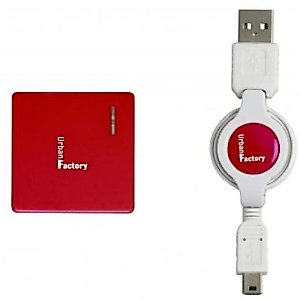 Urban Factory 4 - Port USB 2.0 Crazy Hub with Retractable Cable - Red