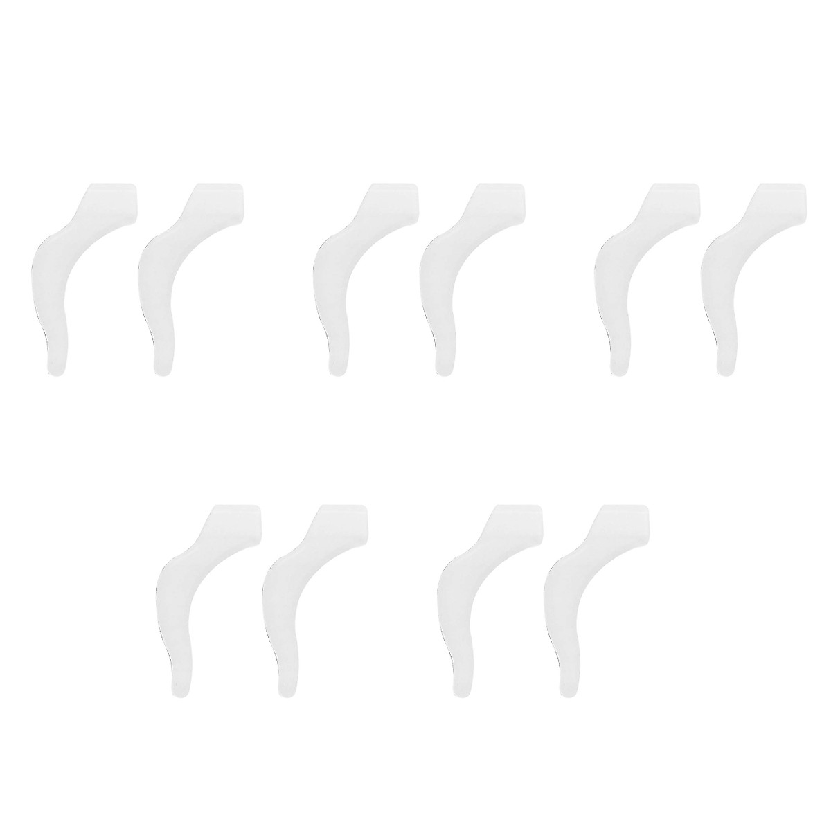 Avikoit Ear Grip Ear Hooks for Glasses, Anti - slip Hook Soft Silicone Temple Holder Glass Eyewear Comfortable Tips Sleeve Retainer For Eyeglass Sunglass, 5 Pairs (Clear)