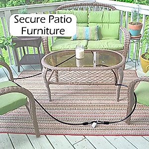 Lumintrail 12mm (1/2 inch) Heavy-Duty Security Cable, Vinyl Coated Braided Steel with Sealed Looped Ends (4', 7', 10', 15' or 30') (7-FT)