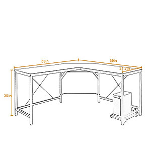 soges Large L Shaped Desk, Corner Computer Desk for Small Space, L Desk for Gaming, Home Office Computer Desk for Bay Window, Walnut Black LD-Z01BK