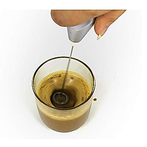 KPIBEST Milk Frother Silver Handheld Stainless Steel, Portable and Powerful Foam Maker for Coffee Egg