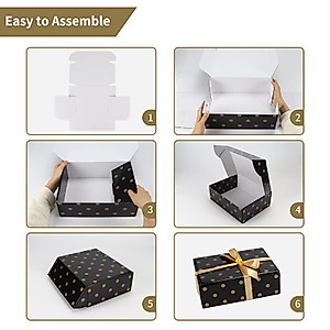 Hoikwo 18 Packs 12x9x4 Black Elegant Luxury Gift Boxes Bulk Empty for Mother’s Day Presents, Large Decorative Gift Wrap Boxes with Lids for Women’s Presents, Cardboard Shipping Packaging Boxes