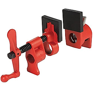 BESSEY PC34-2, 3/4 In. Traditional Style Pipe Clamps - Incredibly Versatile, Easy To Assemble, Indespensable Workshop Clamp For Woodworking, Carpentry, Home Improvement, and DIY Projects