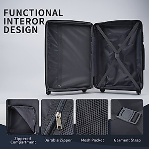 Merax Suitcases With Wheels Lightweight Carry-On Luggage, TSA Lock and Reinforced Corners, 24 Inch Checked-Medium Suitcases (Pink) …