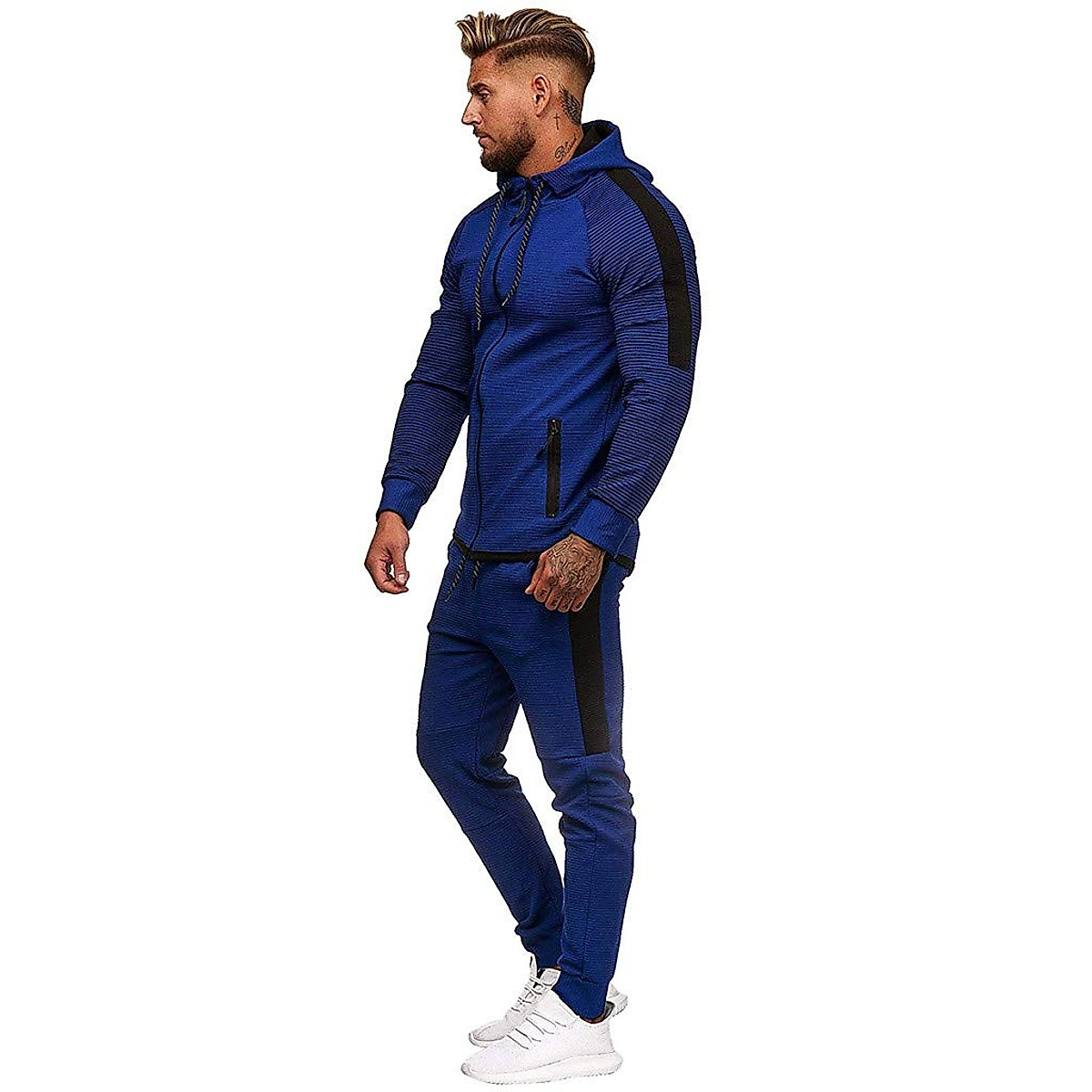 VEZAD Store Men's Full Zip Tracksuit Set Casual Jogging Athletic Sweat Suits