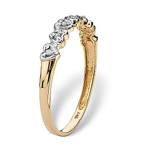 PalmBeach 10K Yellow Gold Genuine Diamond Accent Multi Heart Promise Ring Sizes 5-10 Size 8