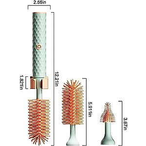 vljsfkh Bottlespark Bottle Cleaner, Bottle Spark Cleaner, Electric Baby Bottle Cleaner, Automatic Bottle Cleaner Brush Bottle Soap, 360 Rotation, Soft, Waterproof, Wall Hanging, USB Charging