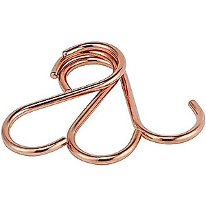 LiuliuBull Set of 6 Copper S Hooks for Hanging Pots and Pans,Made from Authentic Heavy Duty Soild Copper,Beautiful and Long Lasting