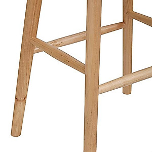 Amazon Brand - Rivet Modern Wood Kitchen Counter Barstool, Natural Finish, 14.4"D x 17.3”W x 29.5”H