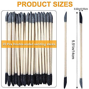 HINZIC 20 Pcs Sanding Sticks 5.5 x 0.2 Inch Double End Matchsticks Sanding Twigs 150/280 Grit Fine Detailing Polishing Tool for Plastic Models Miniatures Wood Hobby Stuffers