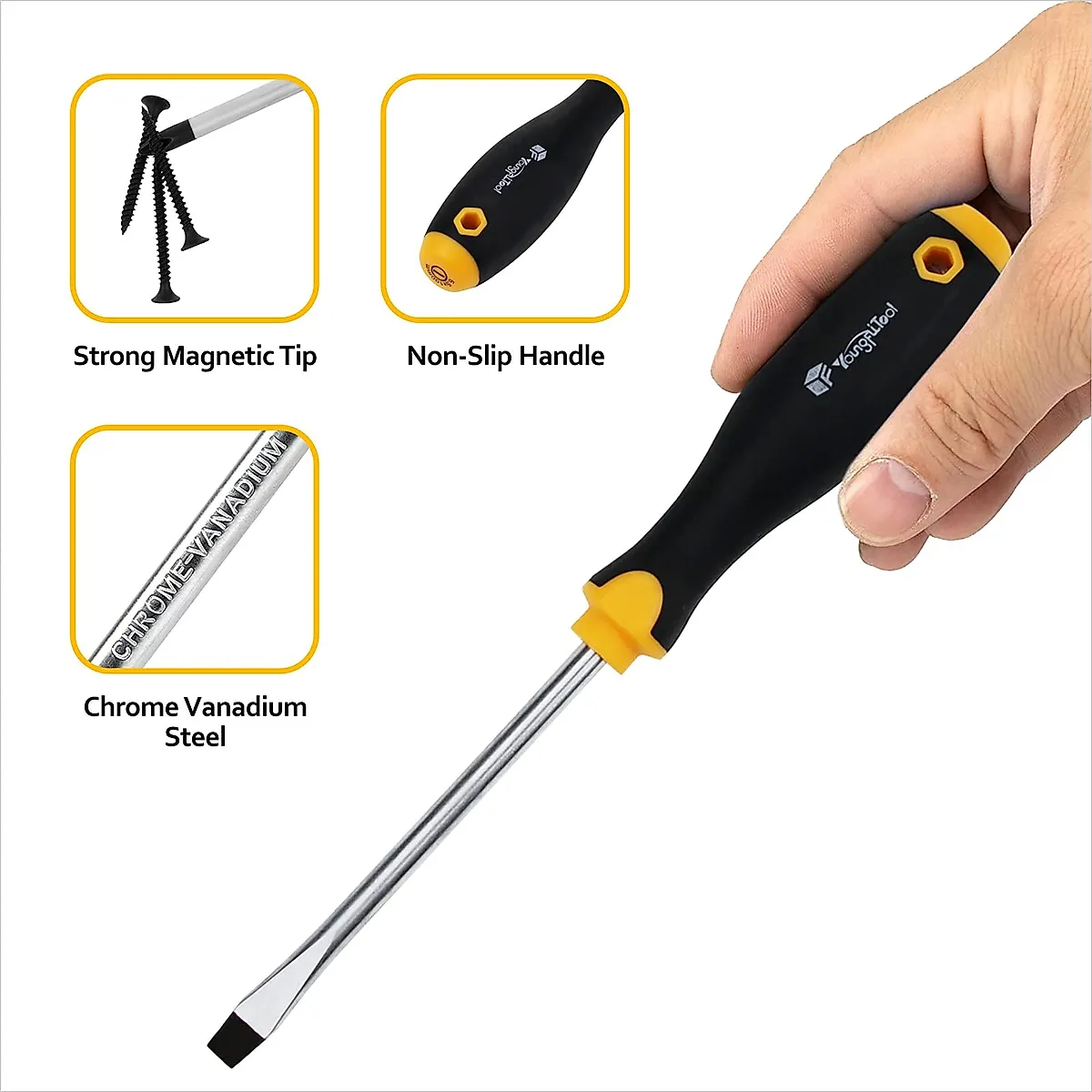 YF YoungFulTool 45Pcs Magnetic Screwdriver Set with Plastic Racking Hex Key Allen Wrench Precision Screwdrivers Flat Phillip Pozi Torx Screwdrivers Magnetic Screwdriver Handle DIY Tools Men Tools