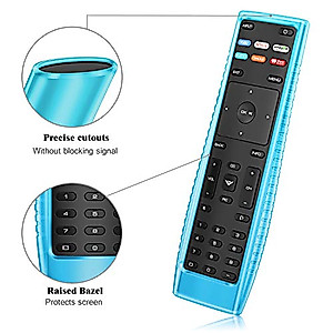 Fintie Remote Case for Vizio XRT136 / Vizio XRT140 Remote Control, CaseBot Lightweight Anti-Slip Shockproof Silicone Cover for VIZIO XRT136 XRT140 Smart TV Remote, Sky Blue- Glow in The Dark