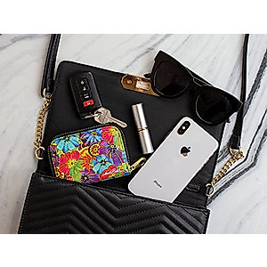 Monarque RFID Secure Zippered Wallet (Van Gogh Irises)