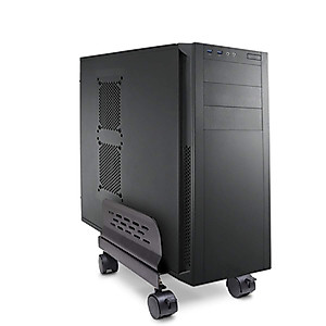 Syba Mobile Desktop Tower Computer Metal Floor Stand Rolling Caster Wheels with Ventilation and Adjustable Width from 6 to 10 Inches - SY-ACC65057