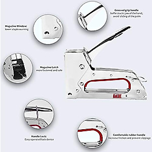 Hand Staple Gun Kit, KeLDE Light Stapler Tacker fit JT21 Staple, Includes 1500pcs 1/4, 5/16, 3/8 Inch Staples Set for Upholstery, DIY, Furniture, Material Repair, Carpentry