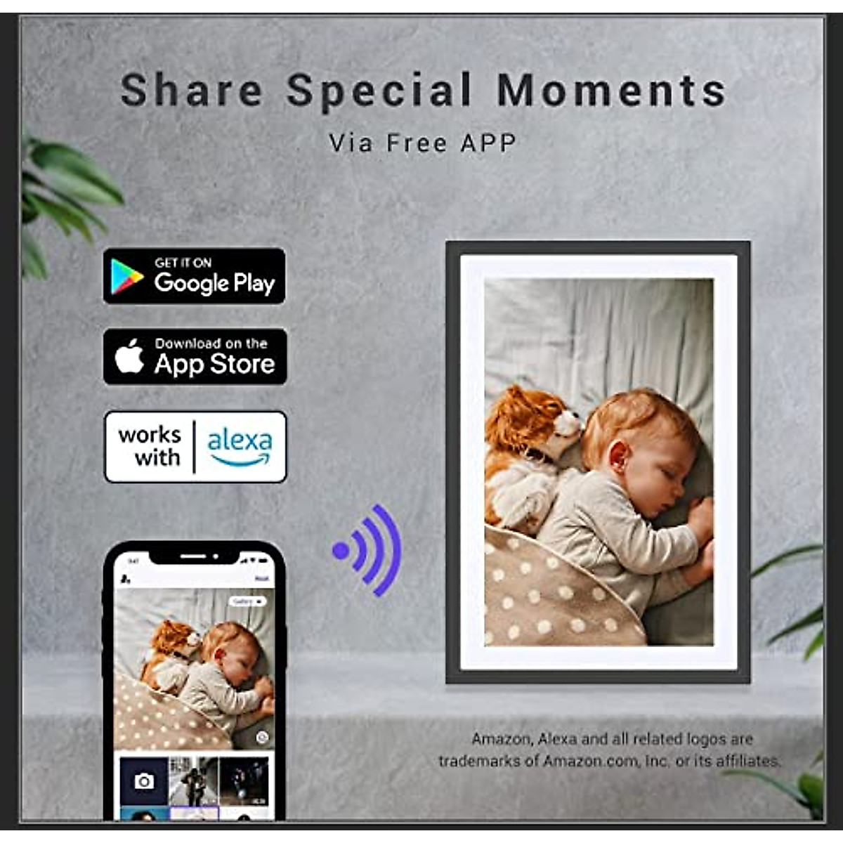 5G WiFi Digital Picture Frame 10.1 Inch Digital Photo Frame with 1280x800 IPS Touch Screen, Auto-Rotate and Slide Show, Easy Setup to Share Moments Via Phone APP-Gift for Family and Friends