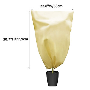 5 Packs Plant Covers Freeze Protection 22.8" Wx30.7 H 2.4oz Tree Cover for Fruit Shrubs Winter Protection Sun Pest Frost Cold with Drawstring Plants Bags Small