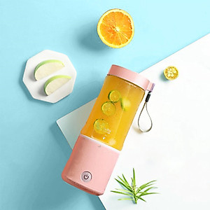 Ocean1 Portable Blender Pro, 6-Blade Personal Blender with 4500mAh Battery, 420ml Cup, 50 Cups/100% charge, USB Type C Rechargeable, Stainless Steel Blades, BPA Free (Pink)