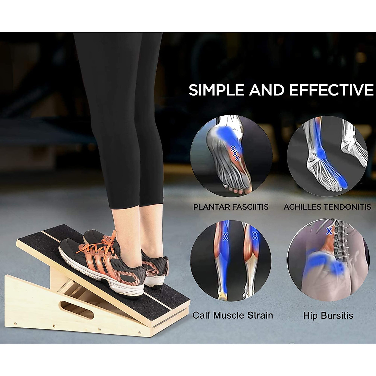 MUCITAGF Professional Slant Board, Adjustable Incline Board and Calf Stretcher, Slant Board for Calf Stretching, Calf Stretch Board