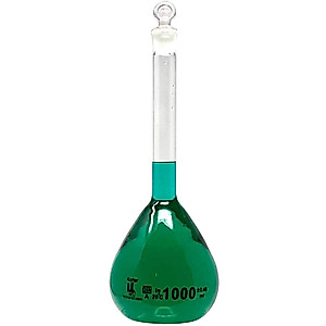 Volumetric Flask Set - 4 Sizes - 100, 250, 500, and 1000ml, 3.3 Boro Glass, Class A, Ground Stopper, Karter Scientific 213W18