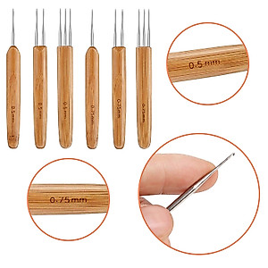 8 Pcs Dreadlock Crochet Hook Tool, Braid Hair Dreadlocks Needle Weaving Crochet