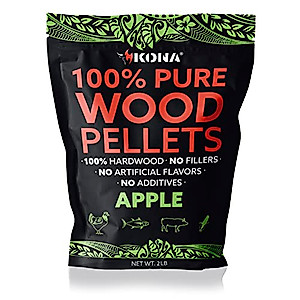 Kona 100% Apple Smoker Pellets, Intended for Ninja Woodfire Outdoor Grill, 2 lb Resealable Bag