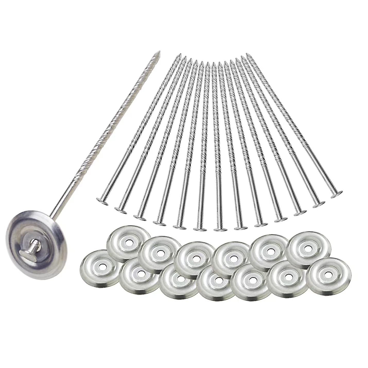 Uitose 14 Count Outdoor Rv Rug Stakes, Stainless Steel Spira Patio Mats Stakes, Used for Fixing Rugs, Tents, Tarps, and RV Mats，Rv Camping Accessories for Outside,Camper Must Haves