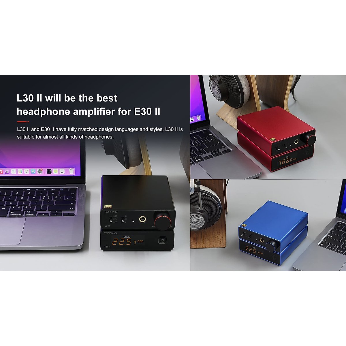 Topping E30 II DAC Preamp Audio Decoder- 2xAK4493S Hi-Res XMOS XU208 DAC 32Bit/768kHz DSD512 DSD Direct Mode for USB/Coax/Opt Inputs RCA HiFi Stereo Digital Audio Decoder(Black)