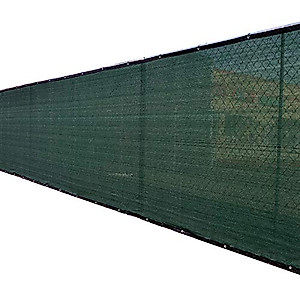 Fence4ever 4'x50' 4ft Tall 3rd Gen Olive Green Fence Privacy Screen Windscreen Fabric Mesh Tarp w/Aluminum Grommets for Home, Garden, Yard