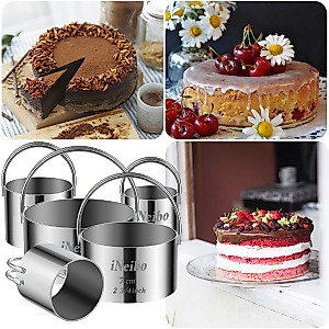 iNeibo Biscuit Cutter Set, Cookie Cutter, Round Shape Circle Scone Cutters, Pastry Dough Baking Cutter, Shapes Pastry Cutter for Dumpling Skin Cutters, Dough, Pastry, Donut, Fondant, DIY, Cake Décor