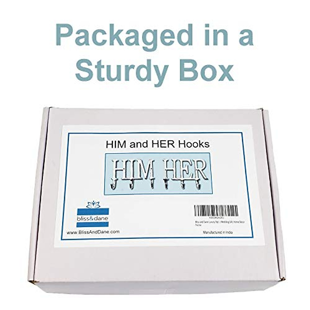 Bliss & Dane His and Hers Towel Hooks for Bathrooms | Set of 2 HIM and HER | Towel Racks for Bathroom |6 Robe Hooks | Bathroom Organizer | Wall Mounted | Bathroom Towel Rack | His and Hers Gifts