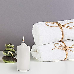 Super Z Outlet 3" x 6" Unscented White Pillar Candle for Weddings, Home Decoration, Relaxation, Spa, Smokeless Cotton Wick. (1 Candle)