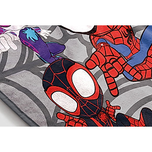 Spidey & His Amazing Friends Plush Throw Blanket - Measures 50 x 60 Inches - Kids Super Soft Fleece Bedding Features Ghost Spider Gwen & Miles Morales