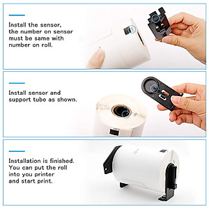 Label KINGDOM Replace for DK-1241 Die-Cut 4" x 6" Large Shipping Paper Label (102 mm x 151 mm) 200/ Roll DK Adress Labels for Brother QL-1100 (6 Roll + 1 Detachable Frame)