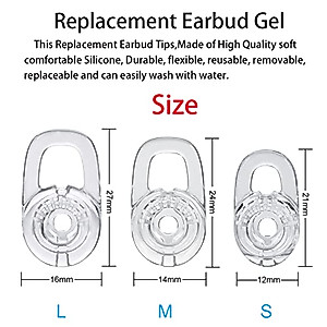 Earbud Tips Silicone Ear Tips & Ear Hook Replacement Earbud Tips 12 Pcs Replacement Ear Hooks And 6pcs Large Replacement Eargel Compatible With Plantronics M70 M165 M1100 M100 M55 M28 M25 Voyager Edge
