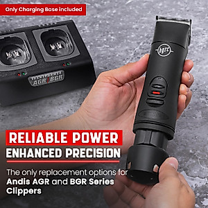 Artisan Power Dual Battery Charger for Andis PowerGroom | Best for AGR and BGR Series Clippers | Durable Connectors, LEDs Status and a Powerful DC Power Supply | Charges 2 Batteries at Once