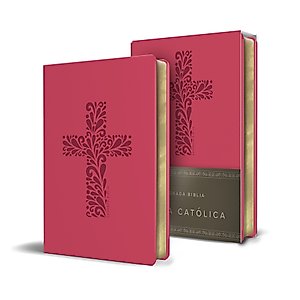 Biblia Católica en español. Símil piel fucsia, tamaño compacto / Catholic Bible. Spanish-Language, Leathersoft, Fucsia, Compact