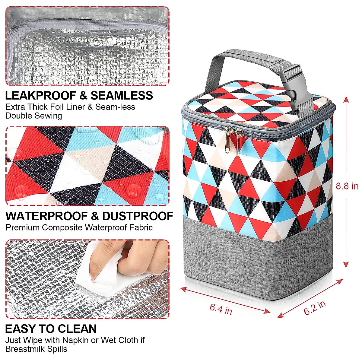 Accmor Breastmilk Cooler Bag, Baby Bottle Cooler Bags, Insulated Bottle Cooler Tote Bags On The Go, Fits 4 Large 8oz Bottles, for Nursing Mom Daycare Travel